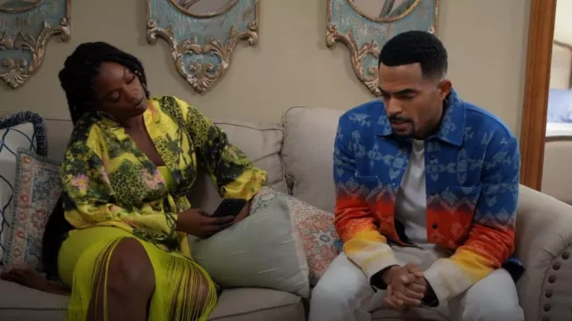 Alice + Olivia Steph Fringed Dress worn by Sabrina Hollins (Novi Brown ...