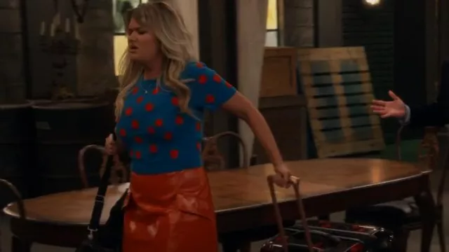 Alice + Olivia Ciara Strawberry Sweater worn by Prunella Pitz (Bailey ...