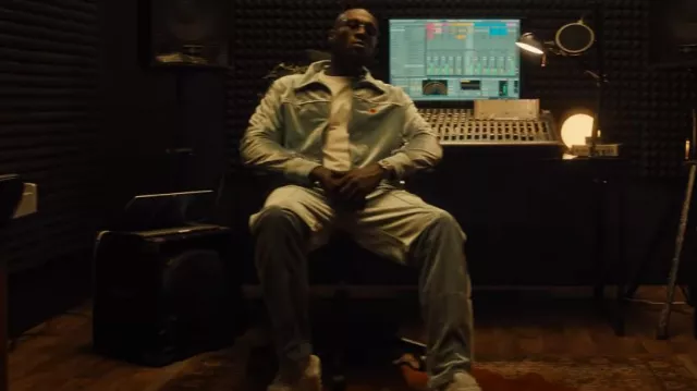 Icecream Light Blue Velvet Trackpants worn by Stormzy in THE WEEKEND ...