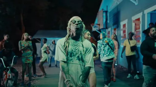 1996 Vintage Nirvana White T-Shirt worn by Lil Wayne in GANG GANG with ...