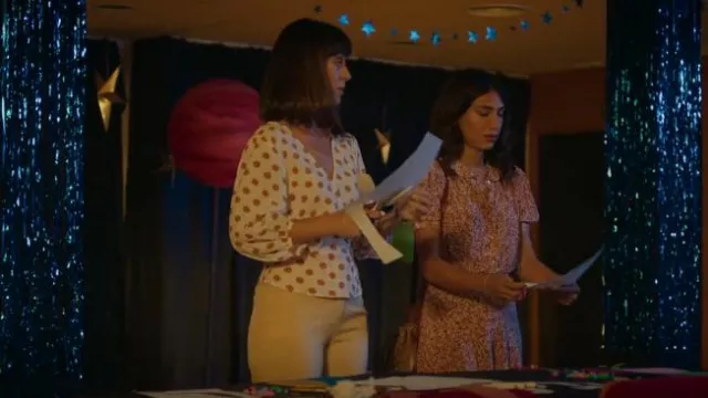 Mango Pol­ka-Dot Pleat­ed Blouse worn by Olivia (Susannah Fielding) as ...