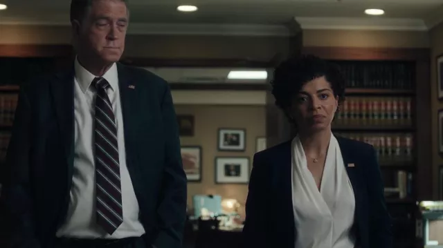 Calvin Klein Women's Blouse W/Inverted Pleat worn by Kate Sacker ...