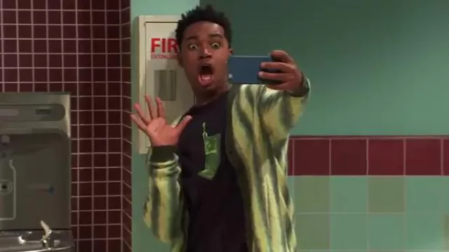 Topman Brushed Cardi­gan with Om­bre Stripe worn by Booker Baxter ...