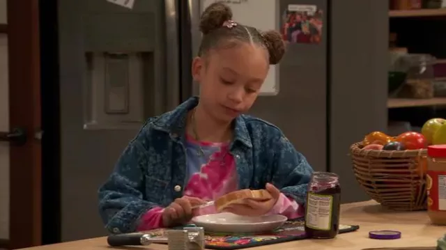 Zara Floral Denim Jacket worn by Alice Baxter (Mykal-michelle Harris ...