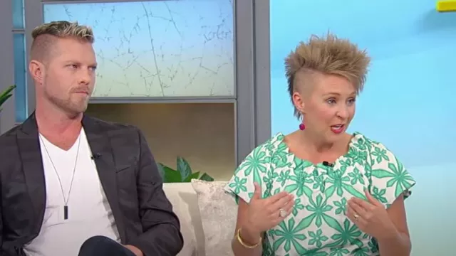 Skies Are Blue Embroidered Off Shoulder Top worn by Jessica Frew as ...