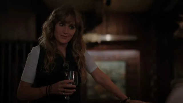 Ganni Black Striped Vest worn by Ava (Libby Osler) as seen in Virgin ...