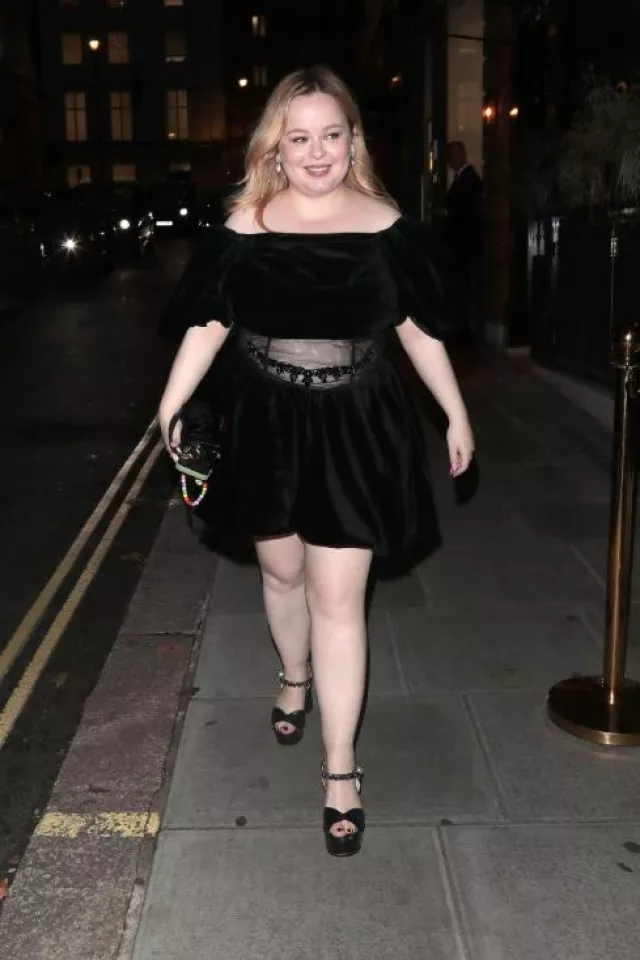 Miu Miu Platform High Block Heel Sandals worn by Nicola Coughlan in ...