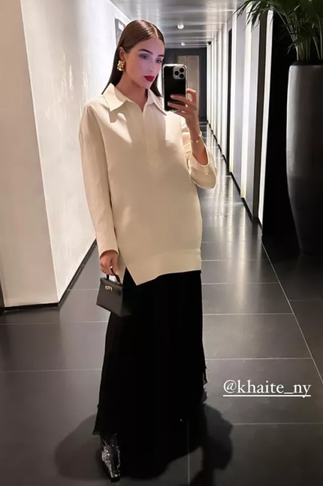 Khaite The Melan Top worn by Olivia Culpo on her Instagram Story on ...