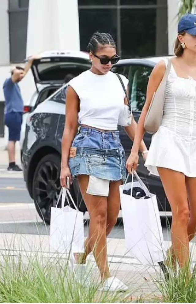 Chanel Cambon Python Pochette Bag worn by Lori Harvey in Malibu on July ...