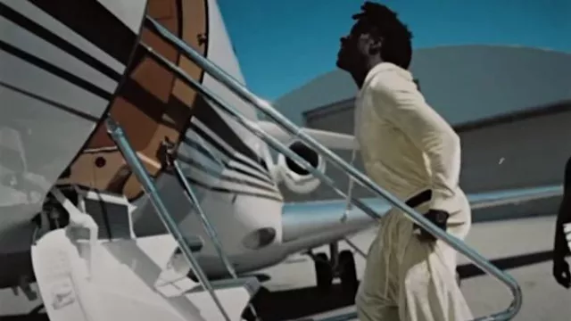 Balenciaga Pale Yellow Velour Baggy Pants worn by Lil Uzi Vert in NFL ...