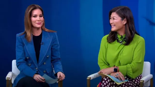 Zara Flowy Blouse With Tie worn by Juju Chang as seen in Good Morning ...