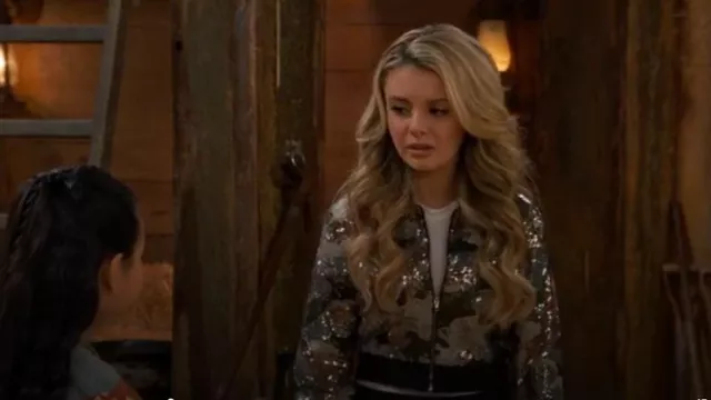 Forever 21 Sequin Camo Bomber Jacket worn by Destiny Baker (Mallory ...