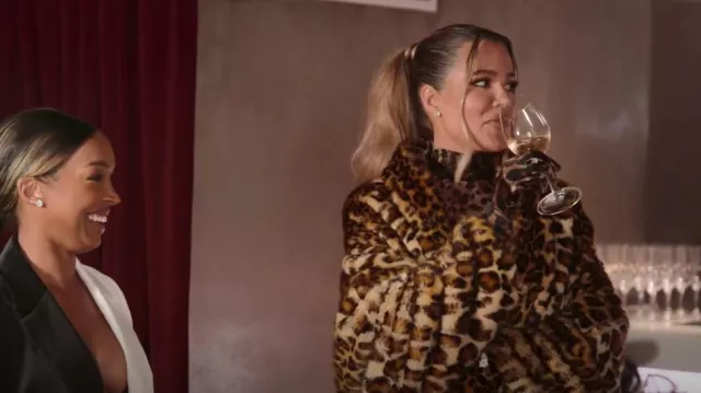 Dolce & Gabbana Leop­ard-Print Floor-Length Coat worn by Khloé ...