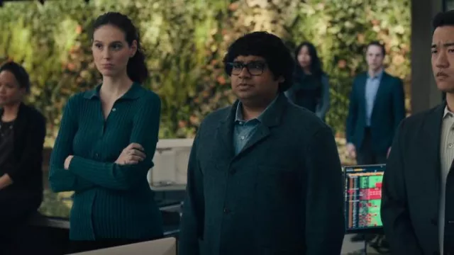 Vince Ribbed Collared Top worn by Rian (Eva Victor) as seen in Billions ...