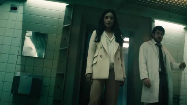 Reiss Logan Double Breasted Twill Blazer worn by Indira Shetty (Shelley ...