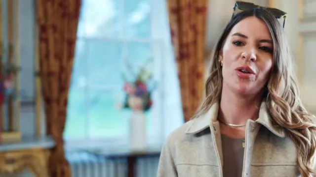 Zara Soft Short Jack­et worn by Laura Vaughan as seen in Married at ...