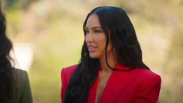 David koma Em­bell­ished Vir­gin Wool Blaz­er worn by Breana Tiesi as ...