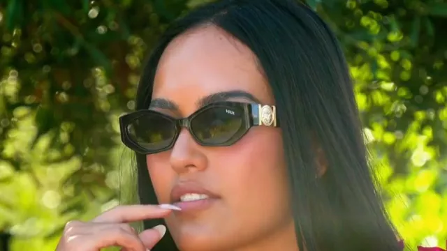 Veux Kens­ing­ton Sun­glass­es worn by Tia Gregory as seen in Love ...