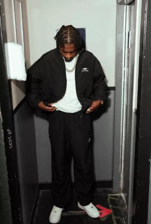 Balenciaga Black 3B Sports Icon Track Jacket worn by Lil Tjay on the ...