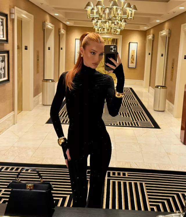 Alex Perry Cove Crystal Embellished Stretch Jersey and Mesh Turtleneck ...