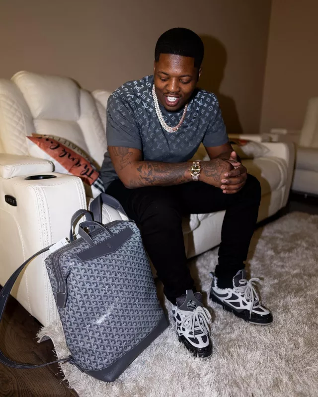 Goyard Grey Cisalpin Backpack worn by Lil Zay Osama on the Instagram ...