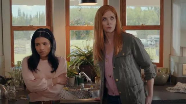 L Agence Jamila Linen Utility Jacket worn by Dr. Katherine Walter ...