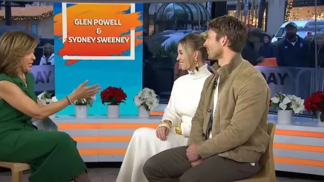 Schiaparelli Wide Sleeves Cropped Knit worn by Sydney Sweeney as seen ...