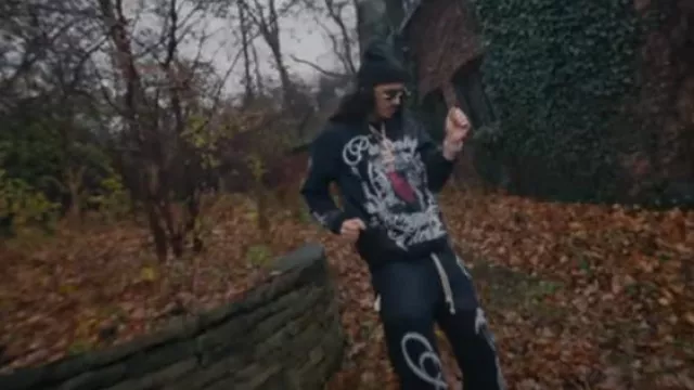 Designer inconnuSweat à capuche noir 'Came From Nothing' porté par ...