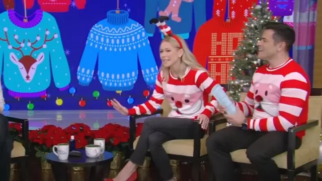 Tipsy Elves Close Up Ugly Christmas Sweater worn by Kelly Ripa as seen ...