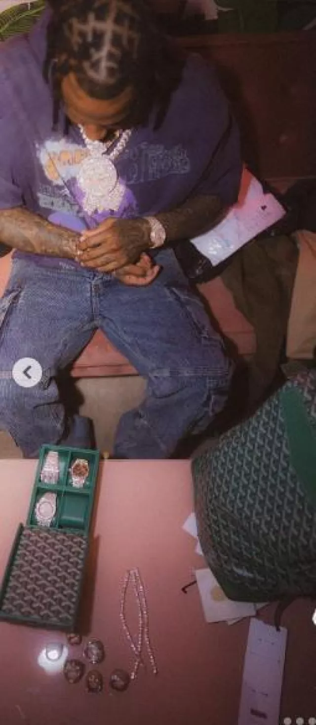 Goyard Green 4 Watch Box worn by Moneybagg Yo on the Instagram account ...