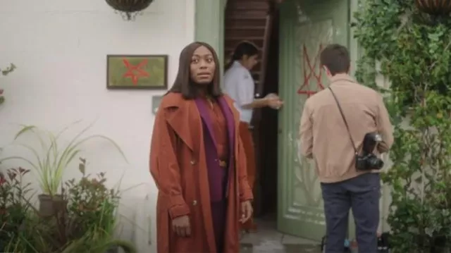 & Other Stories Belt­ed Trench Coat worn by DCI Maggie Knight ...