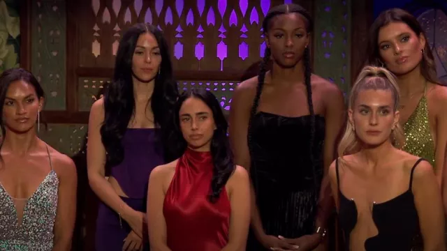 House of Cb 'Edet­ta' Pur­ple Mesh Corset worn by Allison Hollinger as ...