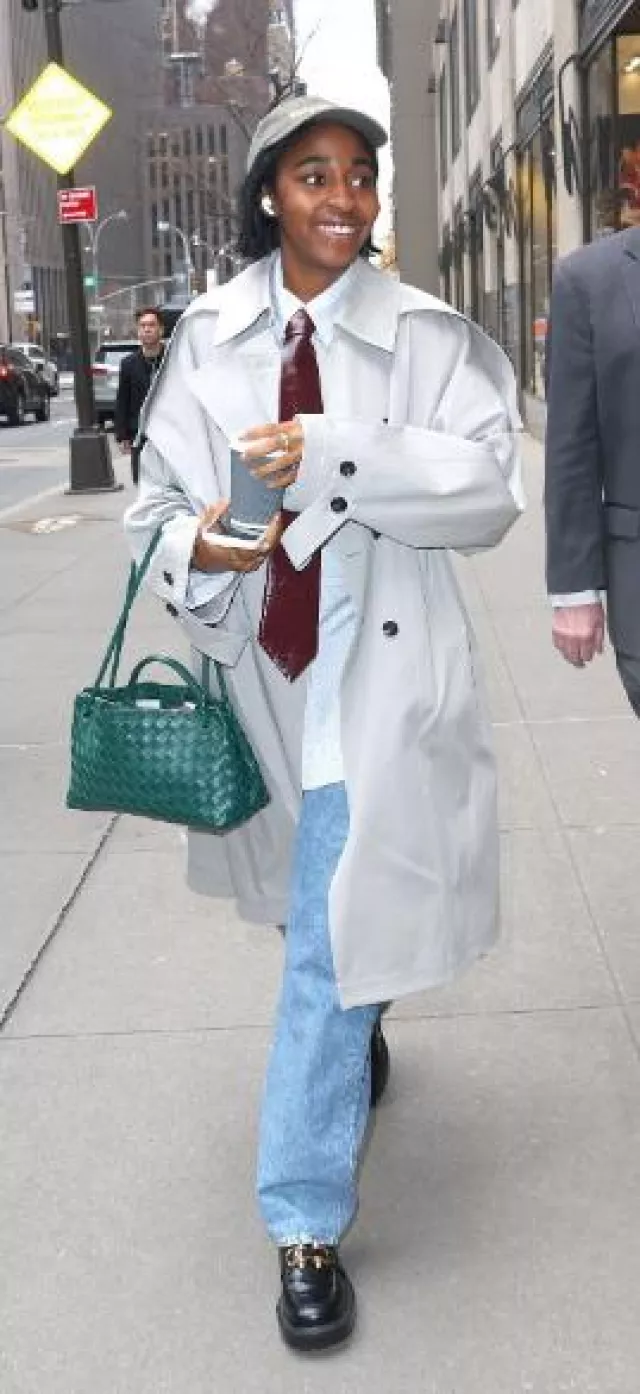 Bottega Veneta Monsieur Leather Loafers worn by Ayo Edebiri in New York ...