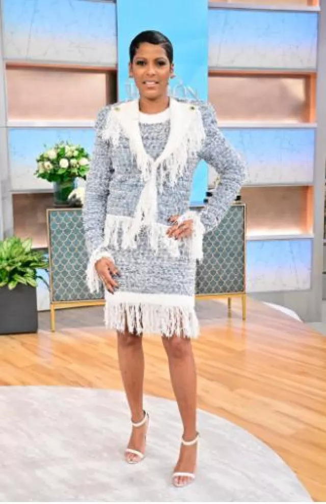 Tom Ford Chain Heel Leather Sandals worn by Tamron Hall at The Tamron ...