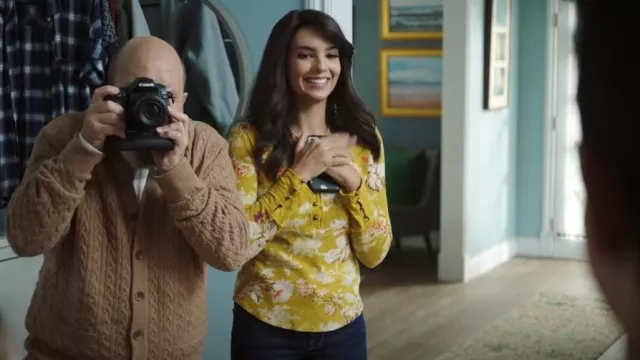 Pilcro Waffle Henley Top worn by Naz (Saba Homayoon) as seen in Chad ...