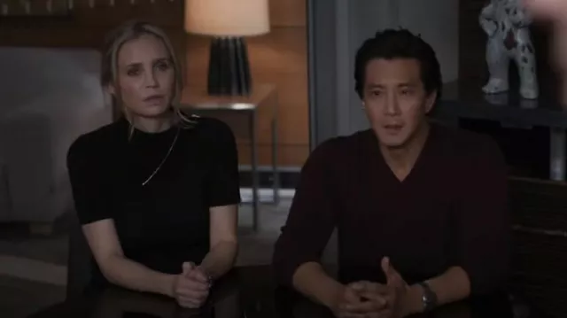 French Kyss Zip Neck Short Sleeve Top worn by Dr. Morgan Reznick (Fiona ...