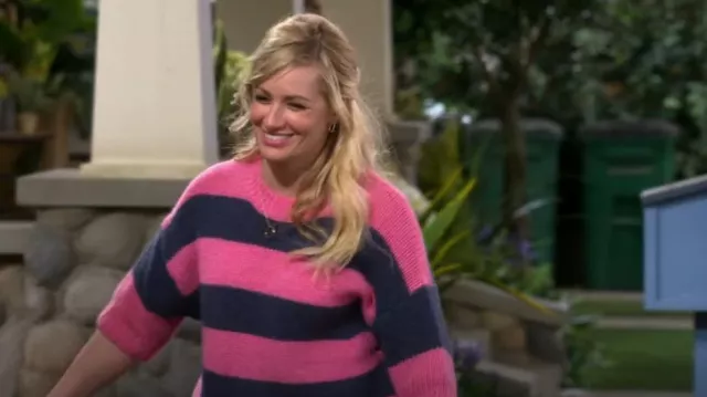 Zadig & Voltaire Bully Cashmere Striped Sweater worn by Gemma Johnson ...