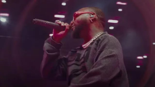 Diesel Dark Grey Vertical Logo 'K-Floyd' Sweater worn by Davido in AWAY ...