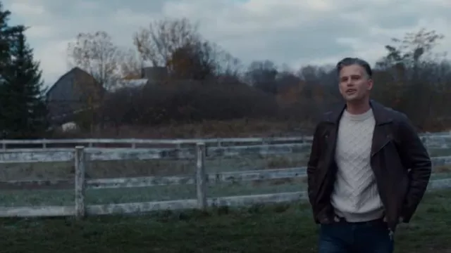 Allsaints Heron Leather Jack­et worn by Nick Oates as seen in The Way ...