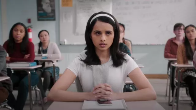 Bdg Ba­by Tee worn by Sarika (Aparna Brielle) as seen in A.P. Bio ...