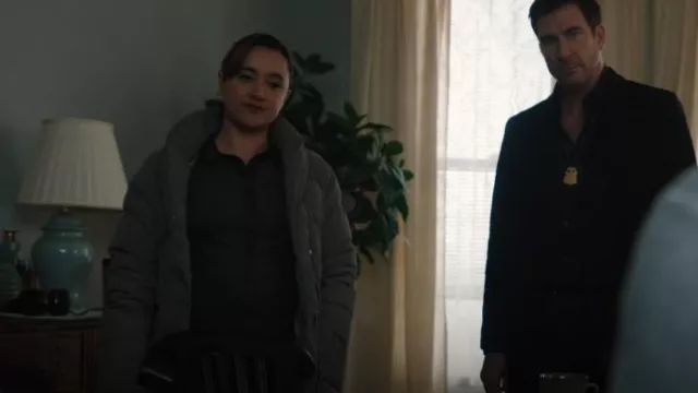 Vila Viloui Padded Collar Four Leaf Clover Olive worn by Special Agent ...