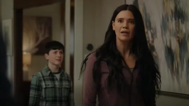 90 Degree by Reflex Thumb­hole Zip Front Jack­et worn by Kate Hawthorne ...