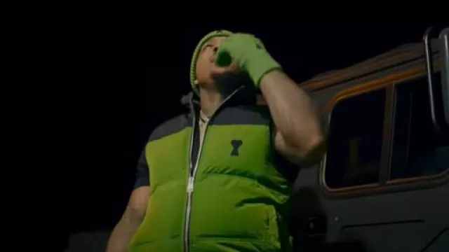 Ami Paris Lime Green & Black-Heart Beanie worn by Doe Boy in Keep It ...