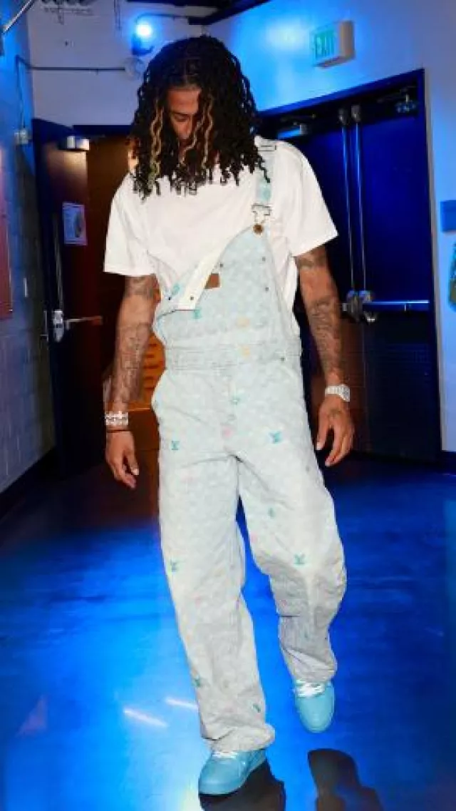 Louis Vuitton x Tyler The Creator Light Blue Denim Overalls worn by ...