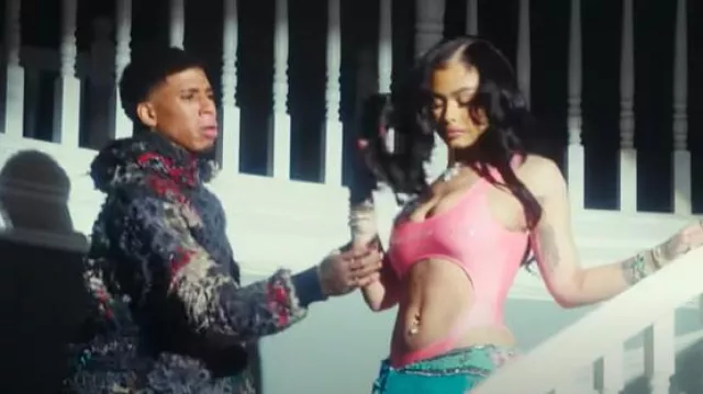 Justin Mensinger Multicolor Boro Fringed Anorak Jacket worn by NLE Choppa in SLUT ME OUT 2 ...