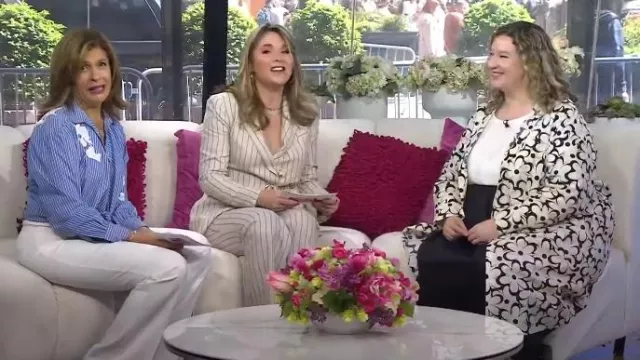 Toccin Abigail Linen-Blend Grommet Pants worn by Jenna Bush Hager as ...