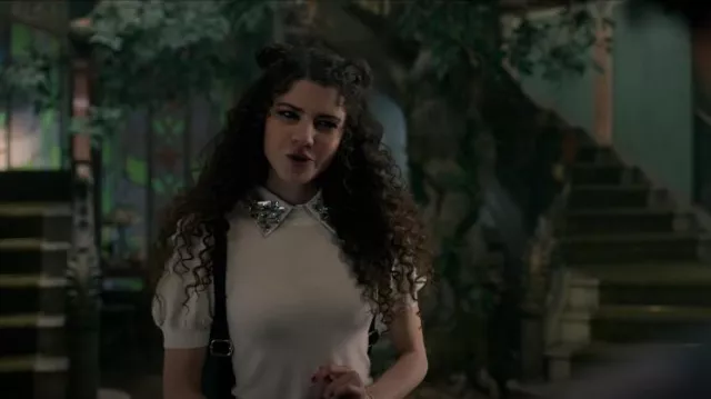 Alice + Olivia Ciara Embellished Collar Top worn by Bree Kent (Mellany ...