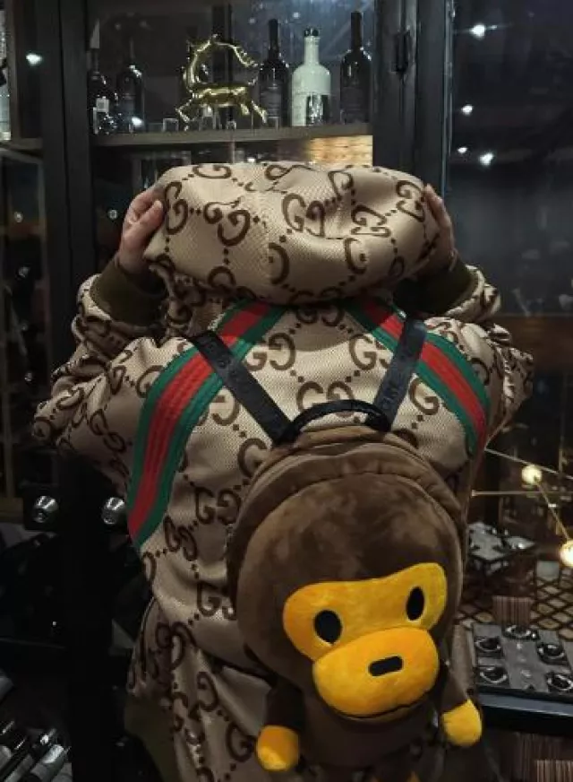 Bape Baby Milo Plush Backpack worn by Natanael Cano on the Instagram ...