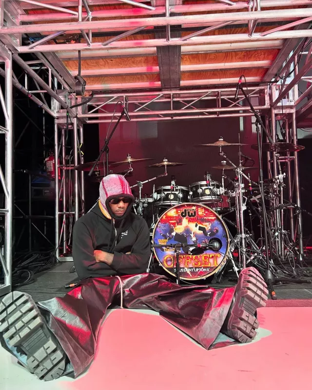 Balenciaga Black Lace-Up 'Bulldozer' Boots worn by Offset on the ...