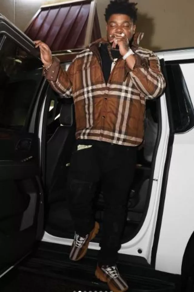 Burberry Brown Check Quilted Sneakers worn by BossMan Dlow on the ...